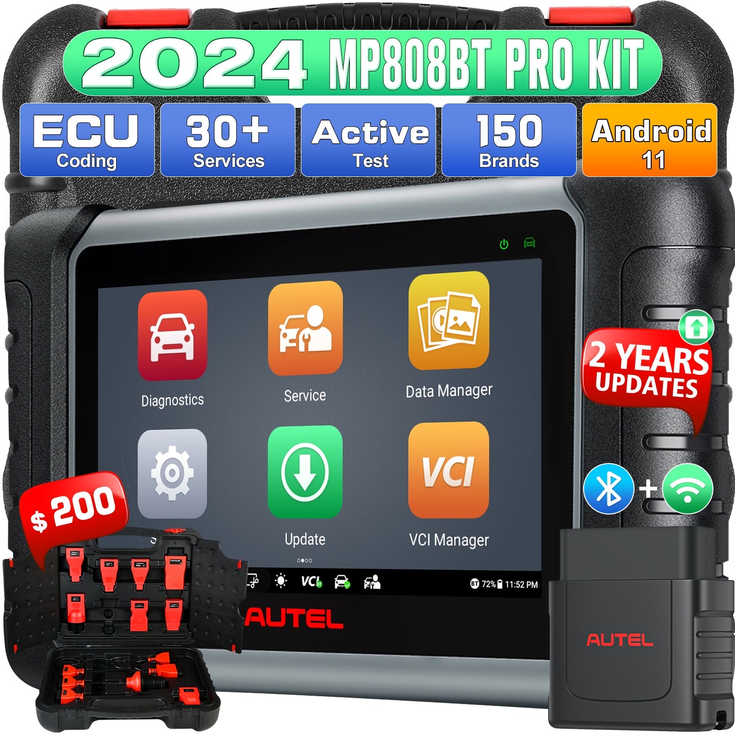 2024 Autel MaxiPRO MP808BT Pro Kit Car Diagnostic Scanner - BUY NOW ...